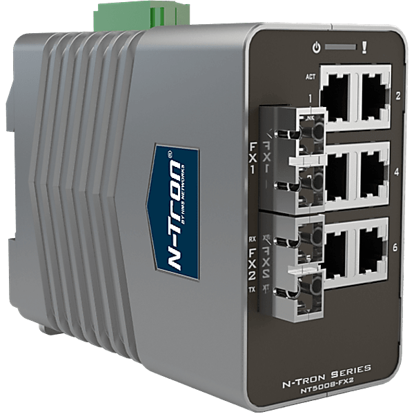 N-Tron® NT5008 FX2 8-Port Gigabit Managed Industrial Ethernet Switch
