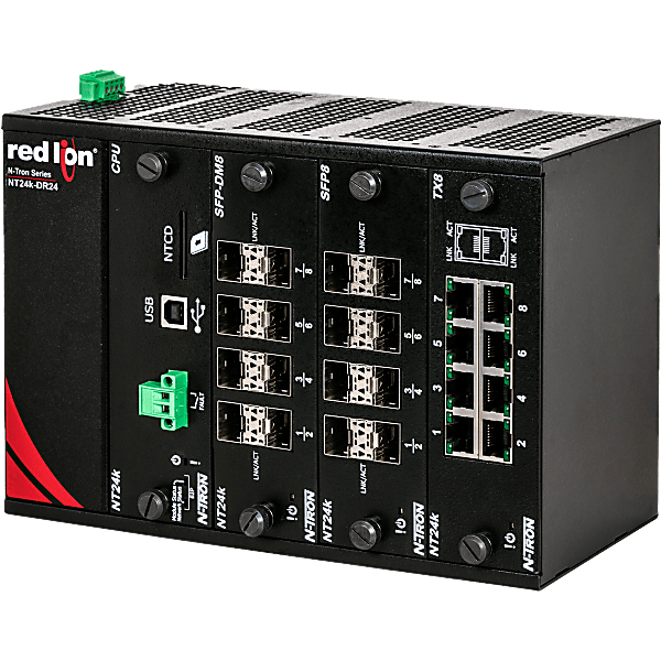 N-Tron® NT24k 24-Port, Single Redundant VDC Power Input, PTP Enabled ...