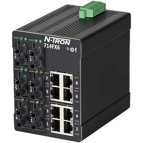 N -Tron® 714FXE6-ST-15 Managed 14-port Industrial Ethernet Switch