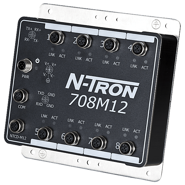 N-Tron® 708M12 IP67-Rated Managed Industrial Ethernet Switch