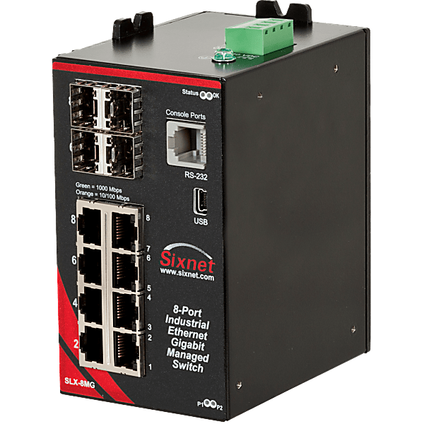 Sixnet® SLX-8MG-1 Managed 8-port Industrial Ethernet Switch