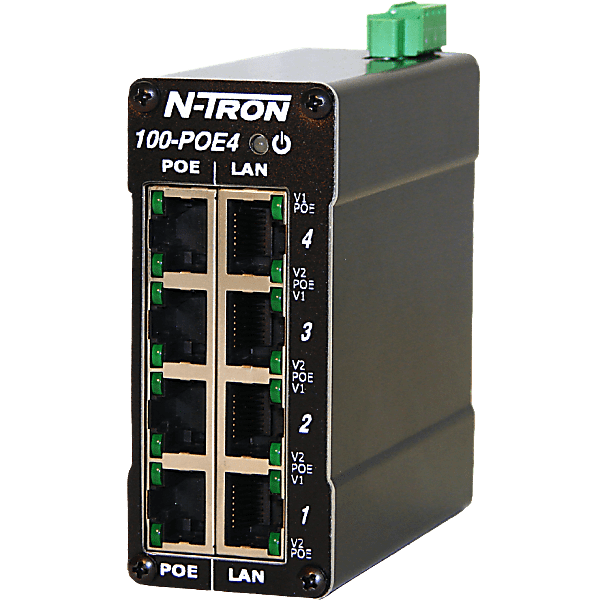 N-Tron® 100-POE4-MDR Industrial Midspan Injector, Metall-DIN-Schiene