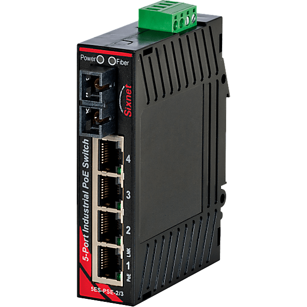 Sixnet® EB-5ES Unmanaged 5-port PoE Industrial Switch, SC 20km