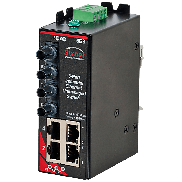 Sixnet® SLX-6ES-4ST Unmanaged 6-port Industrial Ethernet Switch