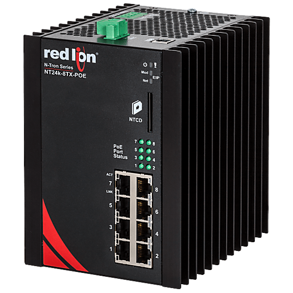 N-Tron® NT24K-8TX-POE-PT Managed 8-Port Gigabit Industrial Ethernet Switch