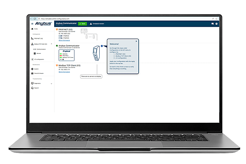 Anybus Communicator – Modbus TCP Client to PROFINET IO Device